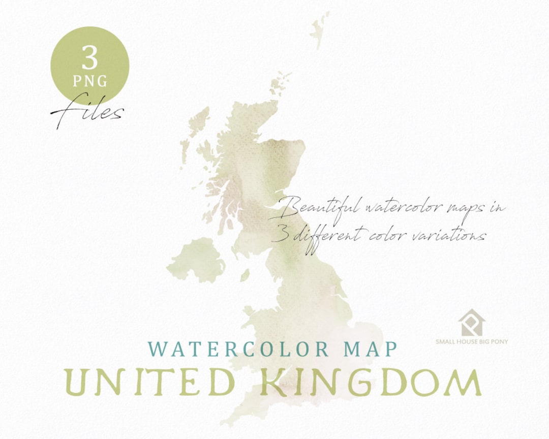 United Kingdom Map, Watercolor Map, Instant Download, Digital Map, Map ...