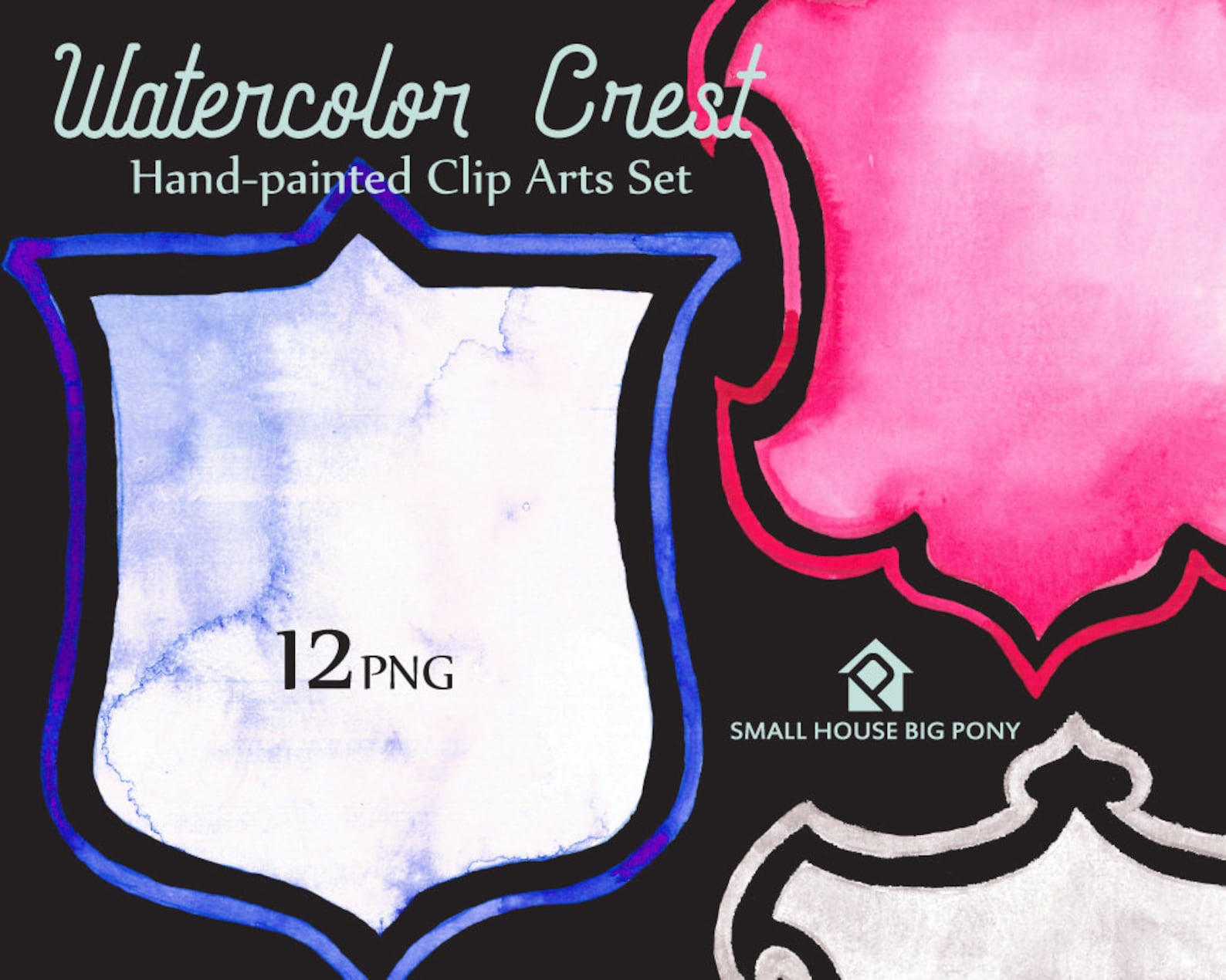 Digital Clipart- Crest Clipart,shield Clip Art, Clipart, Wedding ...