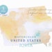 Iowa Map, Watercolor Map, Digital Map, Map Clipart, Wall Art, Color Map ...