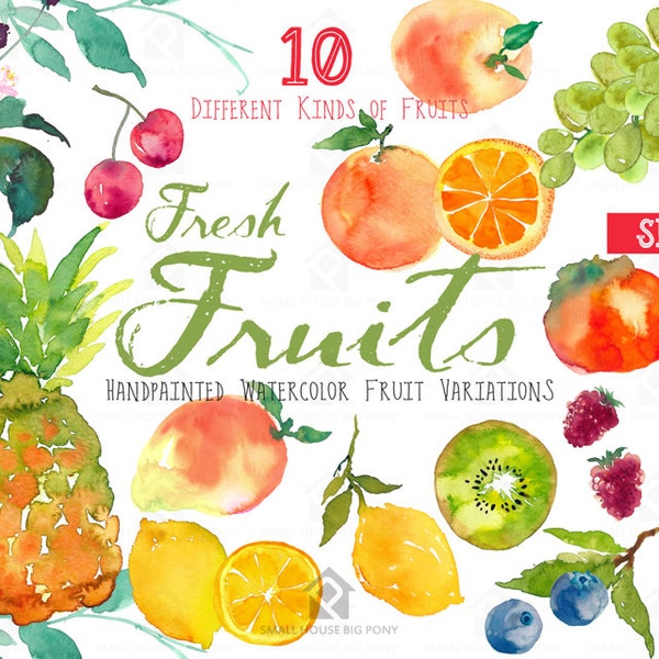 Fresh Fruit Clipart - Etsy