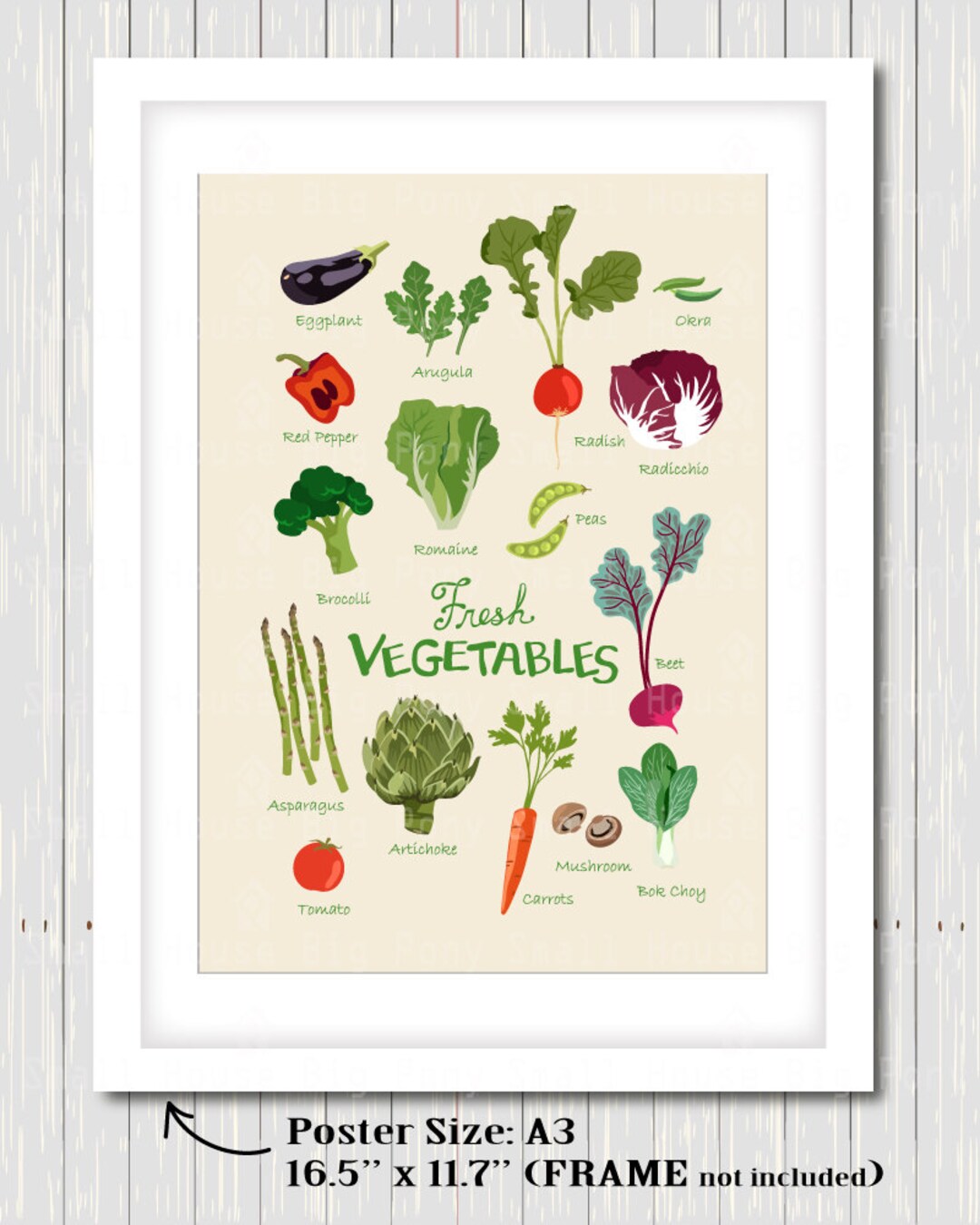 Fresh Vegetables, Kitchen Print Set, Kitchen Poster, Kitchen Decor, Art ...