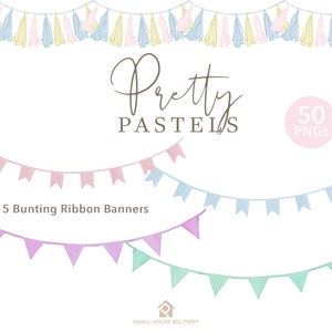 Pastel Banners Pastel Banners Bunting Banners Crest | Etsy