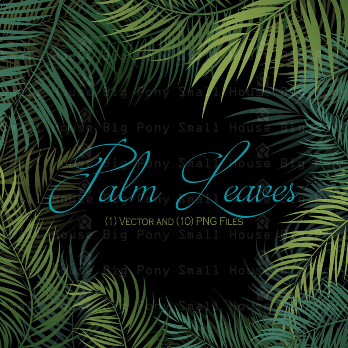 Leaves Clipart Palm Leaves Clip Art Nature Clip Art Green - Etsy