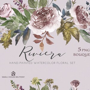 Watercolour Flower Clip Art Collection - Hand Painted Graphics, Hand ...