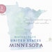 Minnesota Map, Watercolor Map, Digital Map, Map Clipart, Wall Art ...
