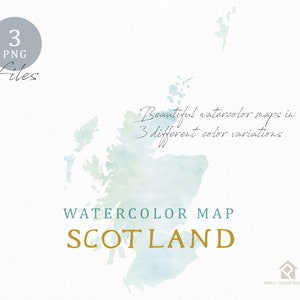 Scotland Map, Watercolor Map, Instant Download, Digital Map, Map ...