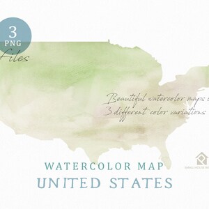 United States Map, Watercolor Map, Digital Map, Map Clipart, Wall Art ...
