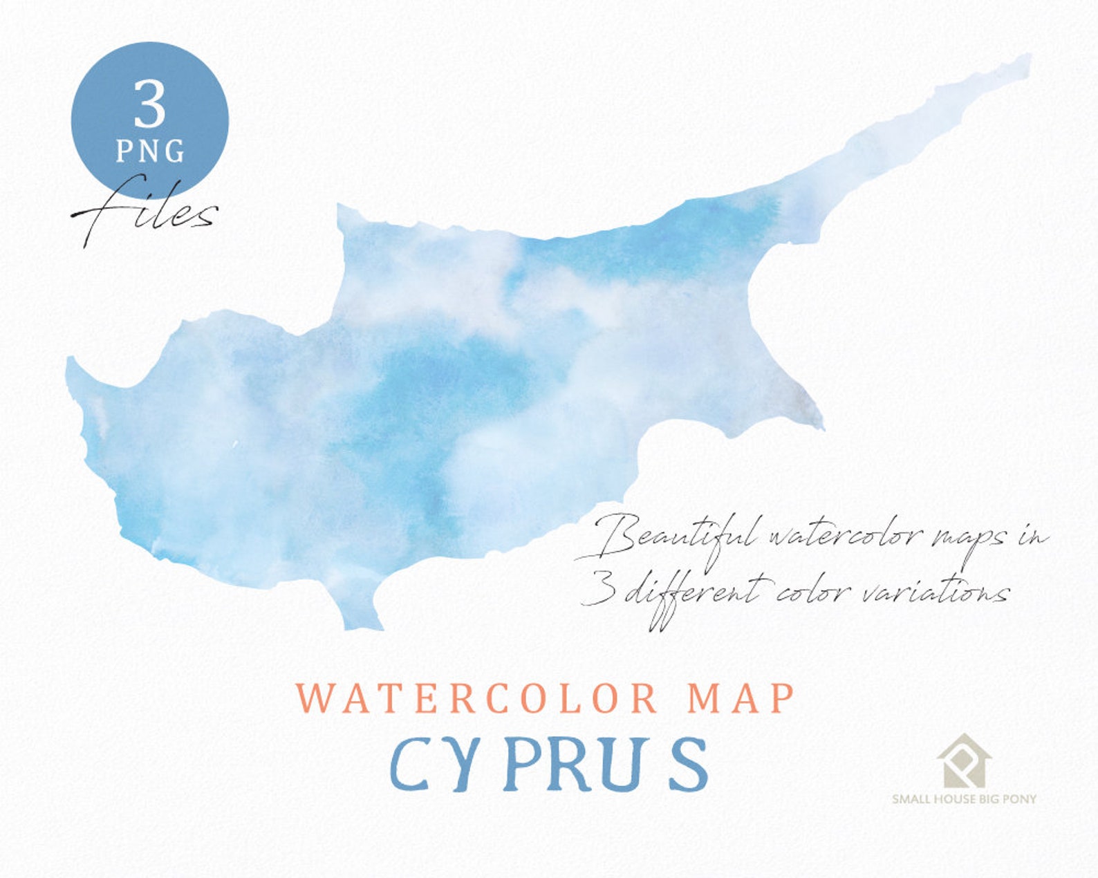 Cyprus Map Watercolor Map Instant Download Digital Map Map - Etsy