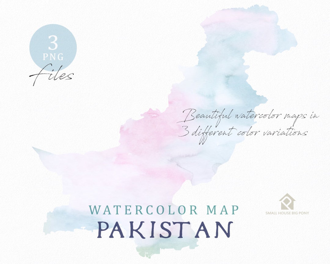 Pakistan Map, Watercolor Map, Instant Download, Digital Map, Map ...