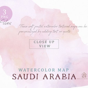 Saudi Arabia Map, Watercolor Map, Instant Download, Digital Map, Map ...