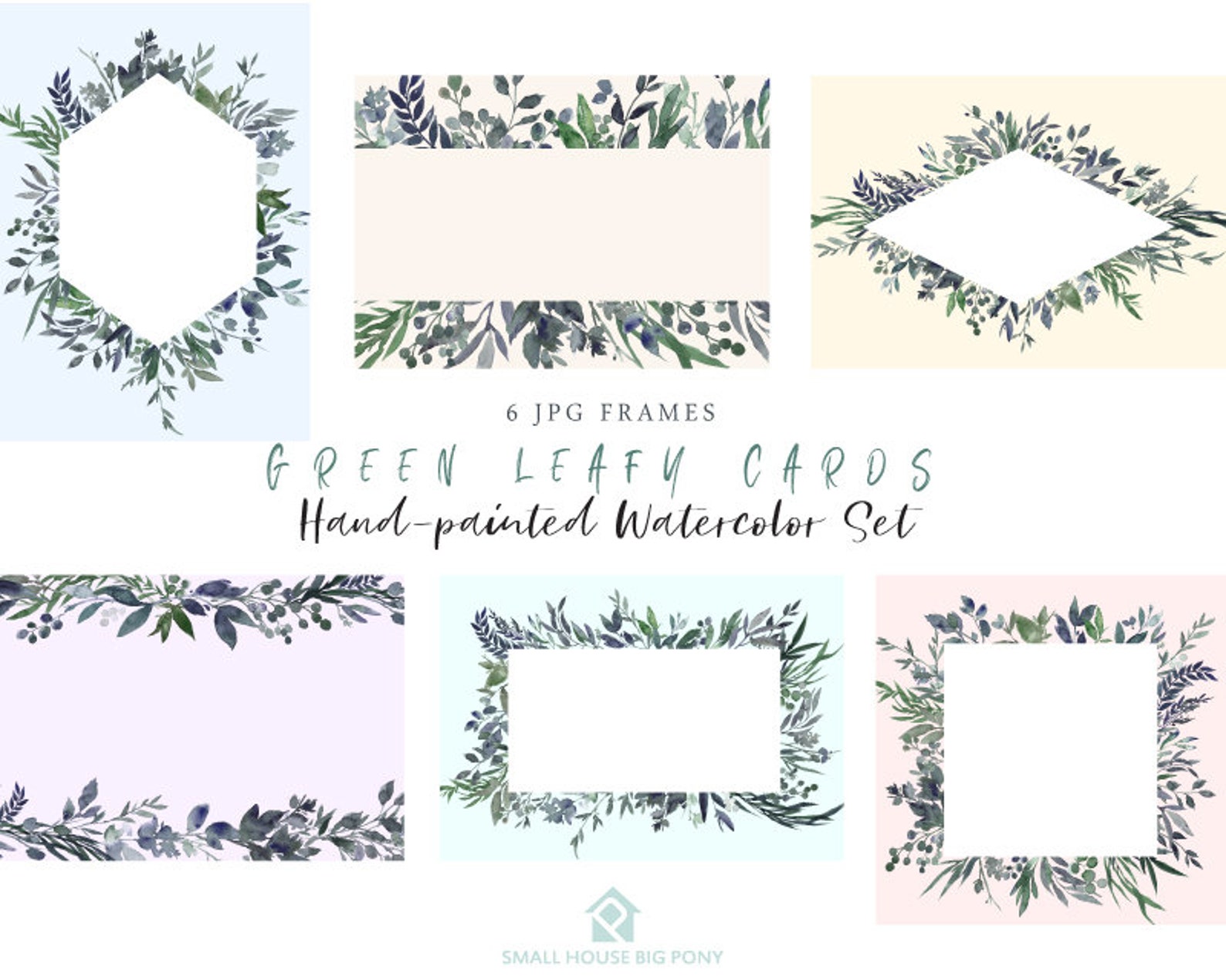 Digital Clipart Watercolor Leaves Clipart Wreath Clip Art - Etsy