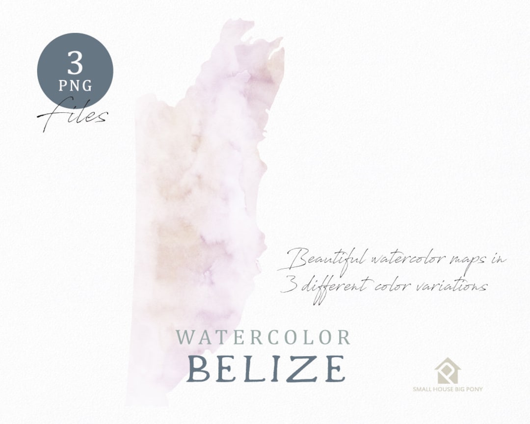 Belize Map, Watercolor Map, Instant Download, Digital Map, Map Clipart ...