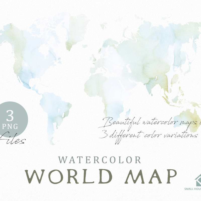 Watercolor Map - Etsy