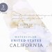 California Map, Watercolor Map, Digital Map, Map Clipart, Wall Art ...
