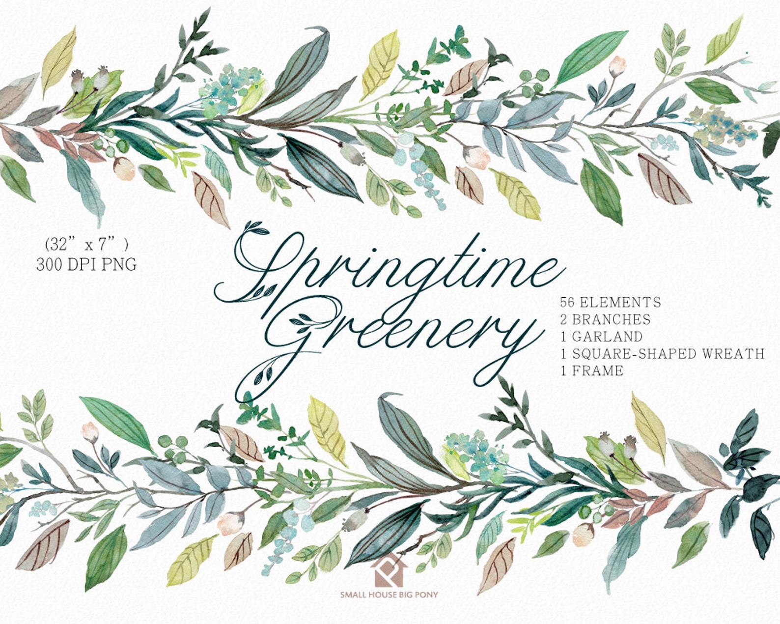 Digital Clipart Watercolor Leaves Clipart Wreath Clip Art | Etsy