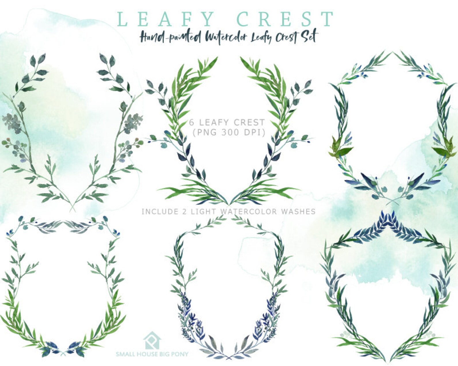 Leafy Crest Clip Art. Green Laurel Crest and Leaves Clipart. Crest ...