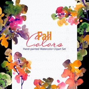Fall Foliage Clipart, Hand Painted Watercolor, Watercolour Clipart, Diy ...