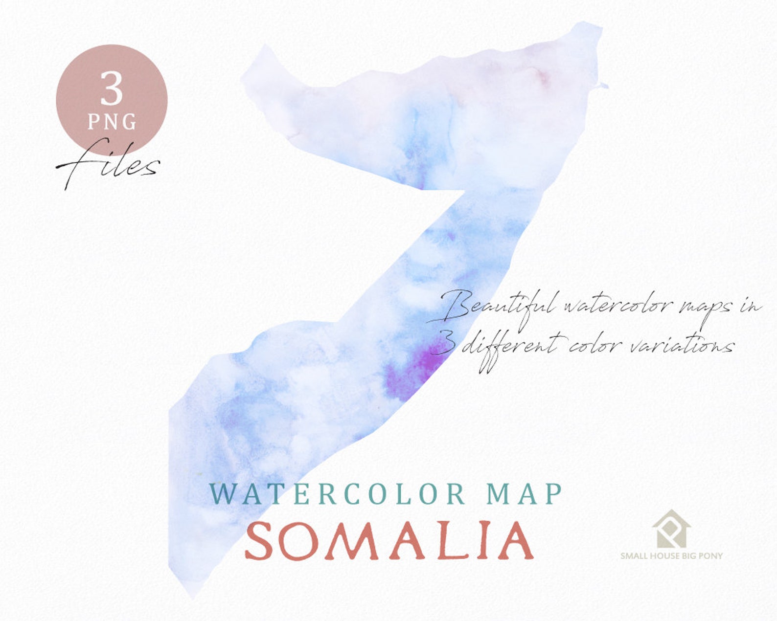 Somalia Map, Watercolor Map, Instant Download, Digital Map, Map Clipart ...