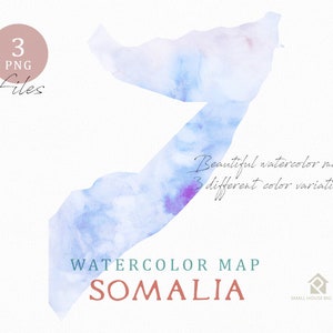 Somalia Map, Watercolor Map, Instant Download, Digital Map, Map Clipart ...