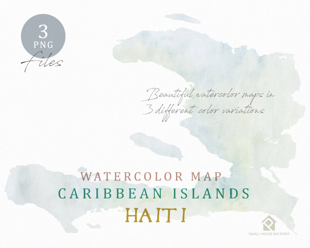 Haiti Map, Watercolor Map, Instant Download, Digital Map, Map Clipart ...