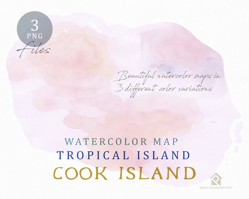 Cook Island Map Watercolor Map Instant Download Digital - Etsy