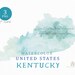 Kentucky Map, Watercolor Map, Digital Map, Map Clipart, Wall Art, Color ...