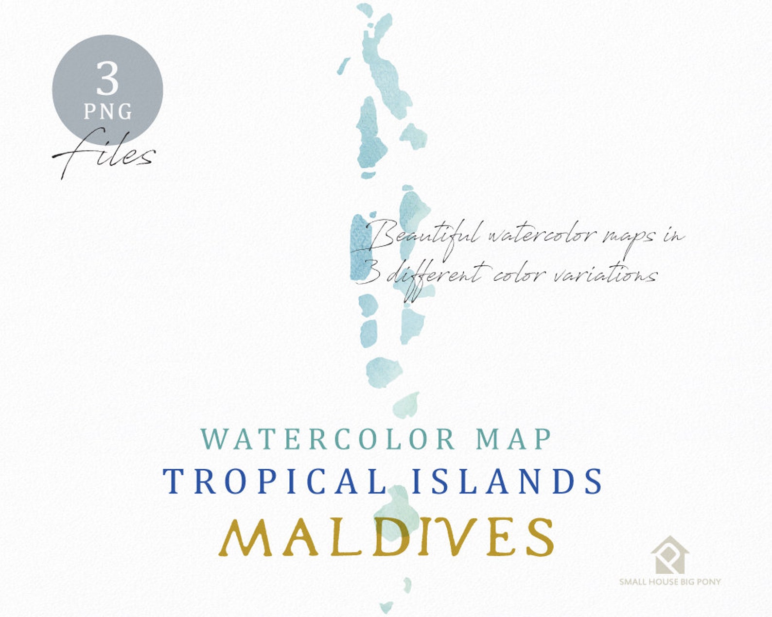 Maldives Map Watercolor Map Instant Download Digital Map | Etsy