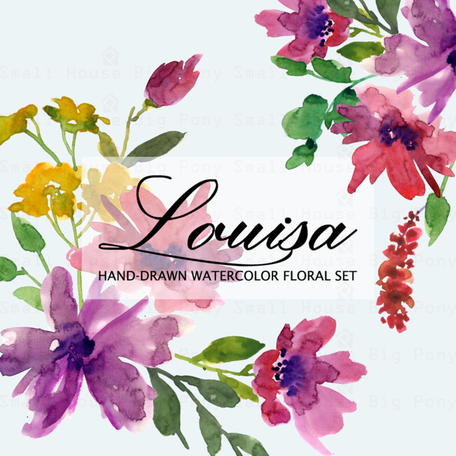 Watercolour Flowers Hand Painted Watercolor Floral Clip Art | Etsy