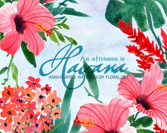 Flowers Hand Painted Watercolor Clipart Clip Art Pastel | Etsy