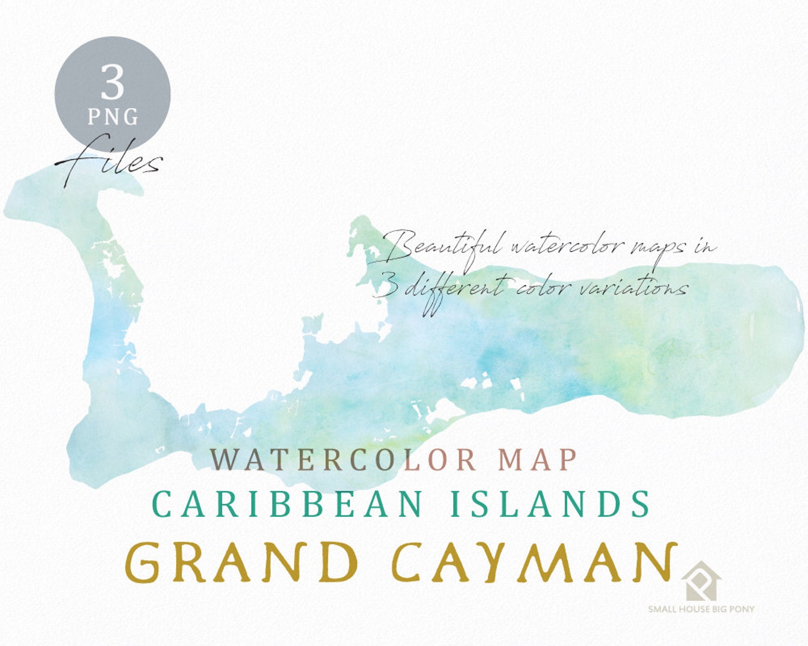 Grand Cayman Map Watercolor Map Instant Download Digital - Etsy Canada