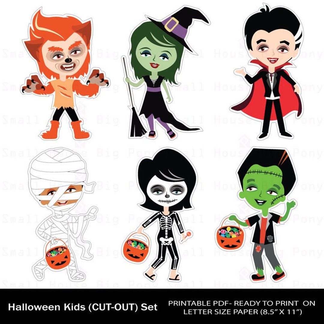 Halloween Clip Art, Clipart , Printable Cut-outs, Halloween Kids ...