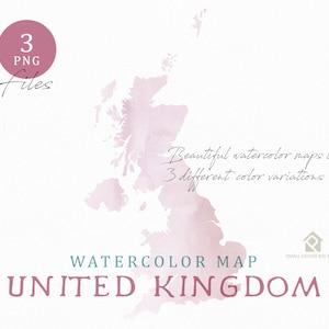 United Kingdom Map, Watercolor Map, Instant Download, Digital Map, Map ...