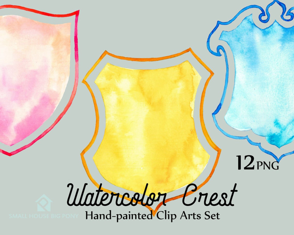 Digital Clipart- Crest Clipart,shield Clip Art, Clipart, Wedding ...