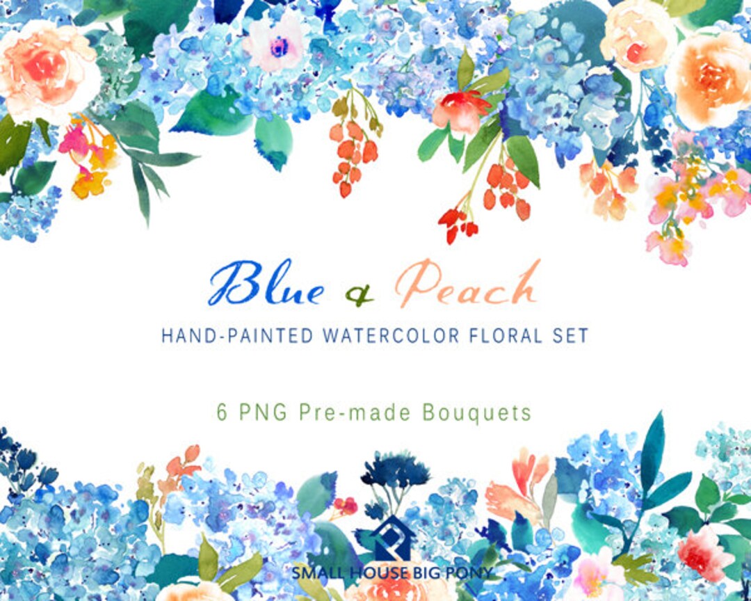 Digital Clipart- Watercolor Flower Clipart, Peonies Clip Art, Floral ...