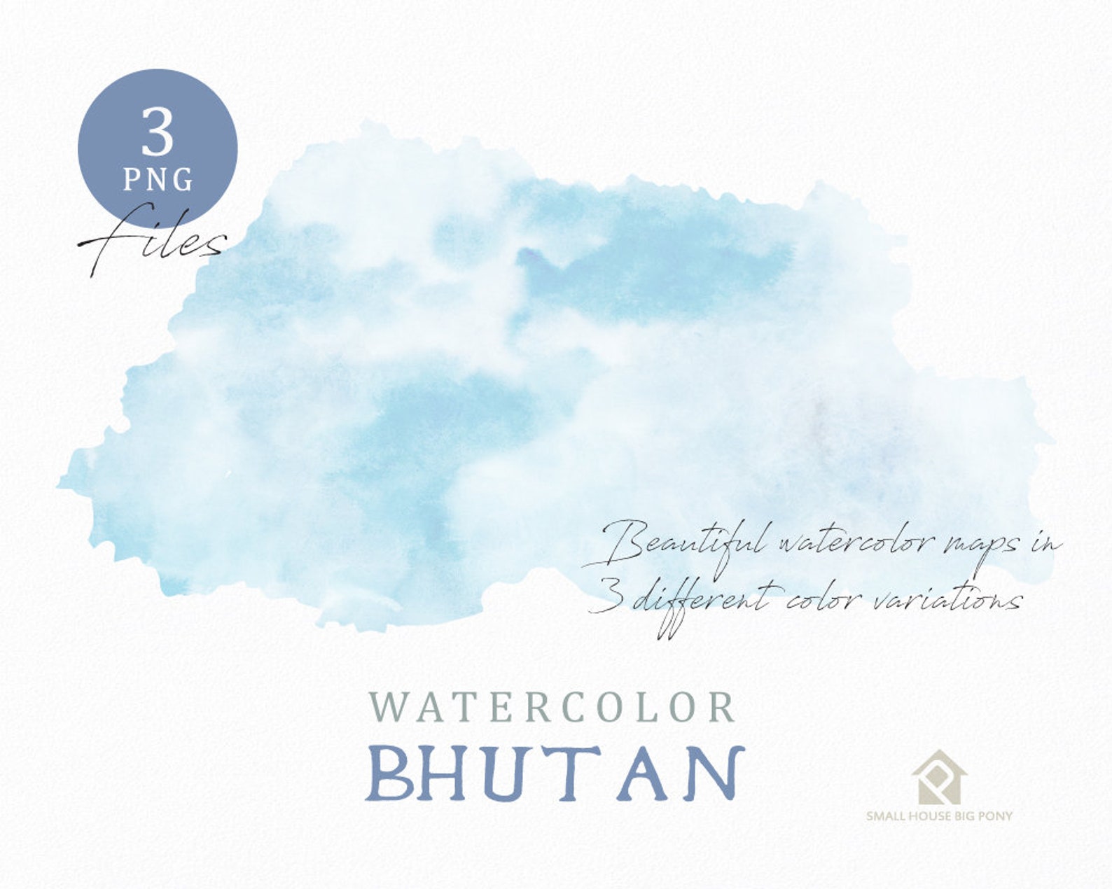 Bhutan Map Watercolor Map Instant Download Digital Map Map - Etsy Canada