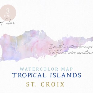 St. Croix Map, Watercolor Map, Instant Download, Digital Map, Map ...