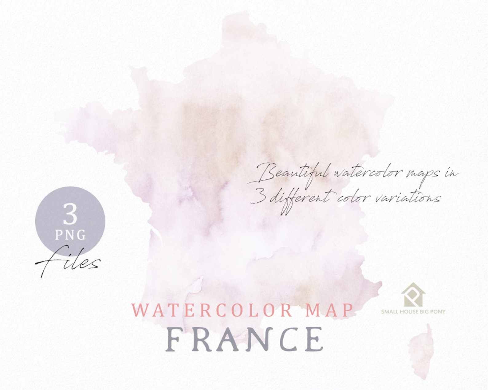 France Map, Watercolor Map, Instant Download, Digital Map, Map Clipart ...