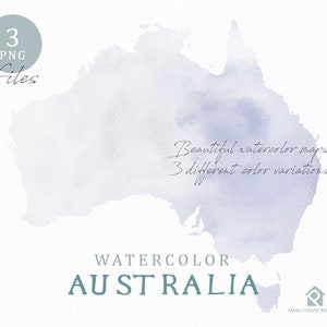Australia Map, Watercolor World Map, Instant Download, Digital Map, Map ...