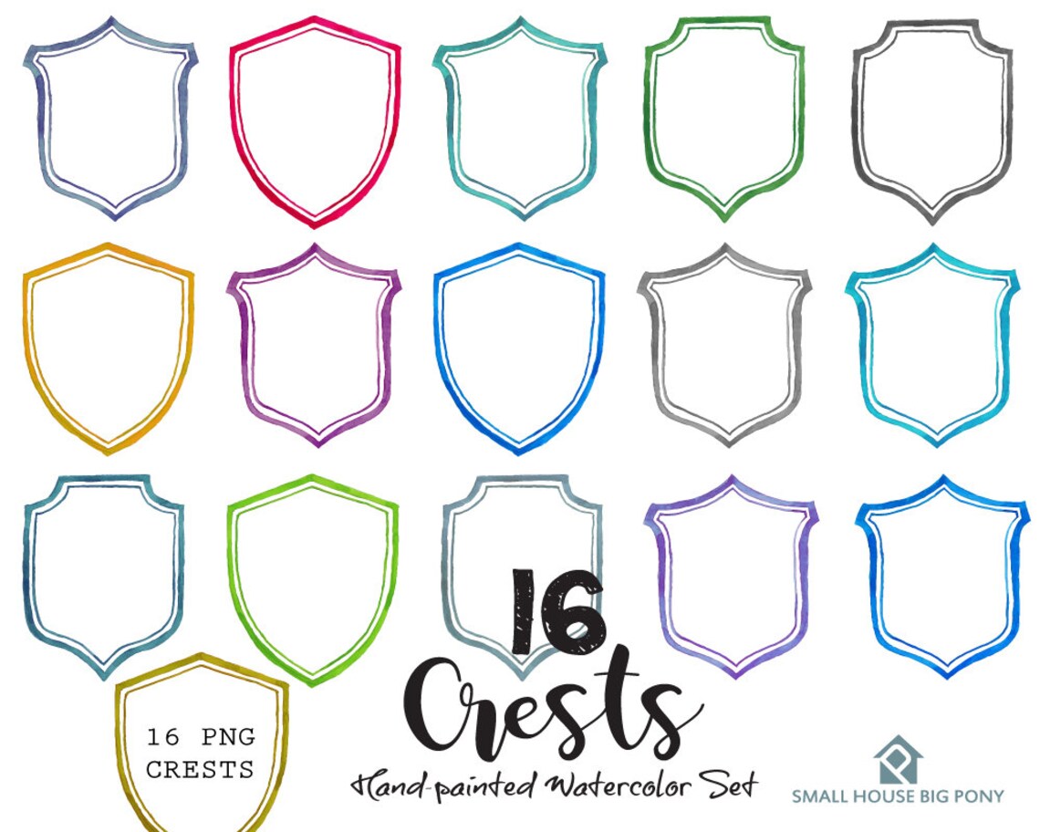 Digital Clipart- Crest Clipart,shield Clip Art, Clipart, Wedding ...