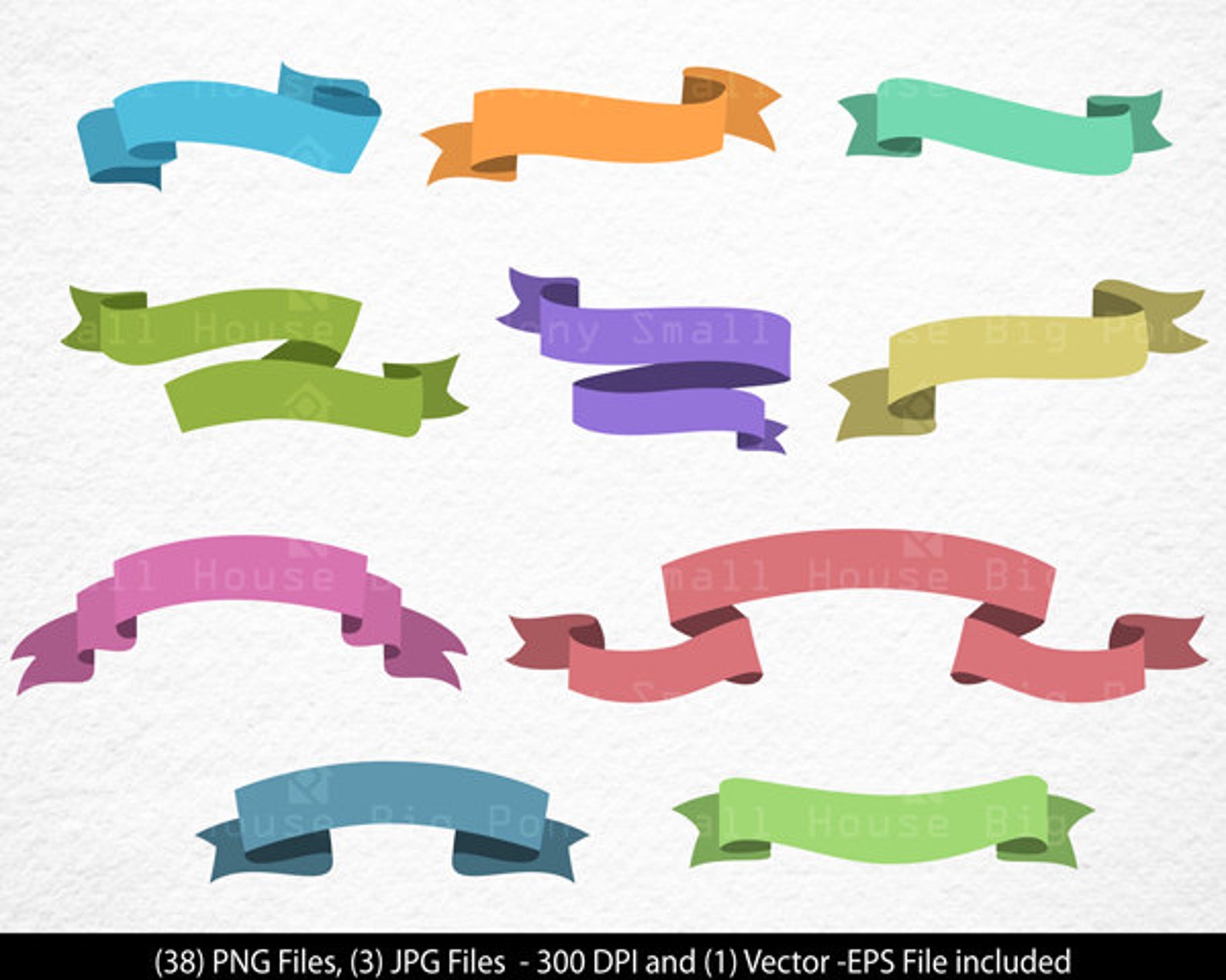 Banner Clipart Ribbon Banner Clip Art Vector Clipart - Etsy
