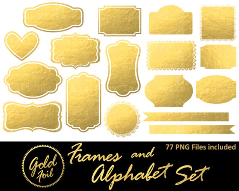Gold Glitter Frames Clipart Gold Glitter Labels Clip Art Etsy | My XXX ...