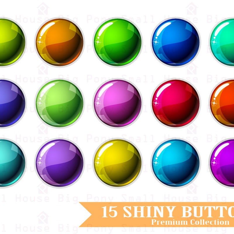 Buttons Clip Art - Etsy