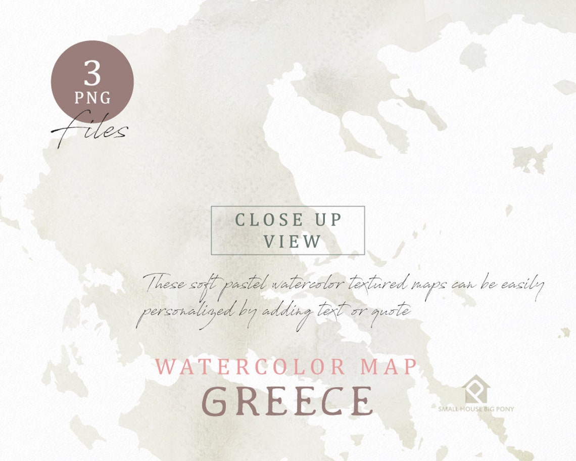 Greece Map, Watercolor Map, Instant Download, Digital Map, Map Clipart ...