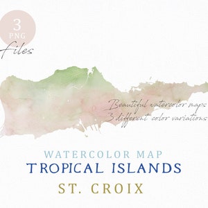 St. Croix Map, Watercolor Map, Instant Download, Digital Map, Map ...