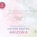Arizona Map, Watercolor Map, Digital Map, Map Clipart, Wall Art, Color ...
