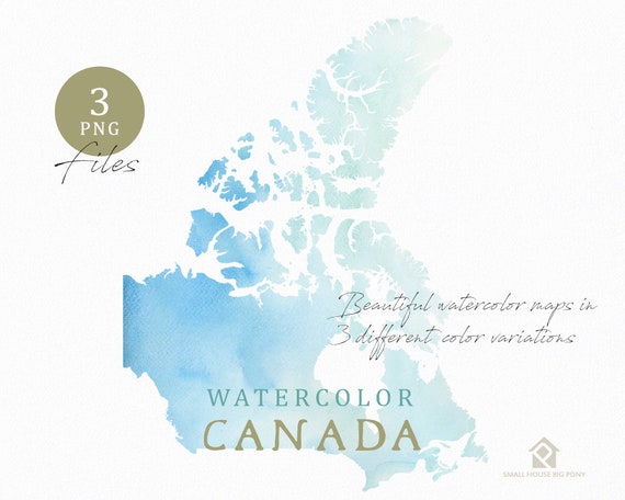 Canada Map Watercolor Map Instant Download Digital Map Map - Etsy