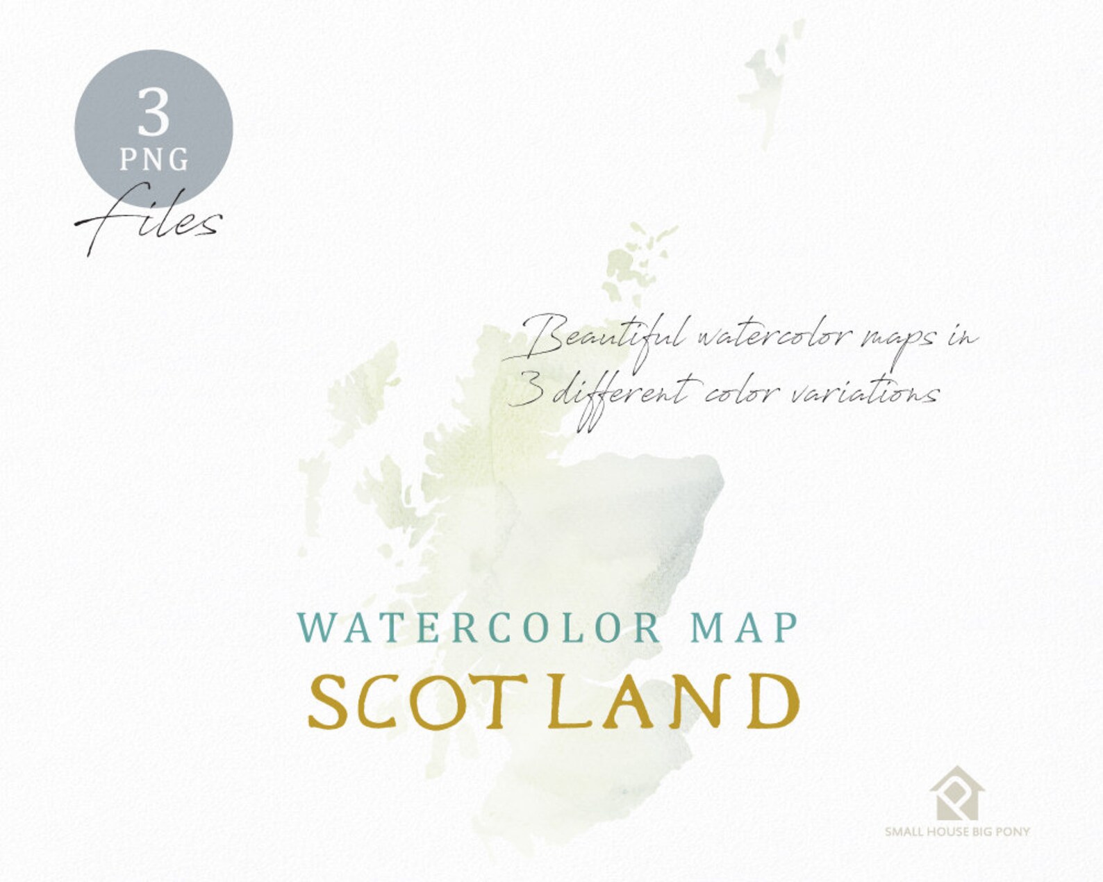Scotland Map, Watercolor Map, Instant Download, Digital Map, Map ...