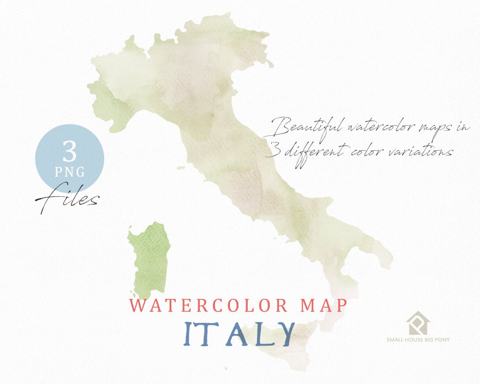 Italy Map, Watercolor Map, Instant Download, Digital Map, Map Clipart ...