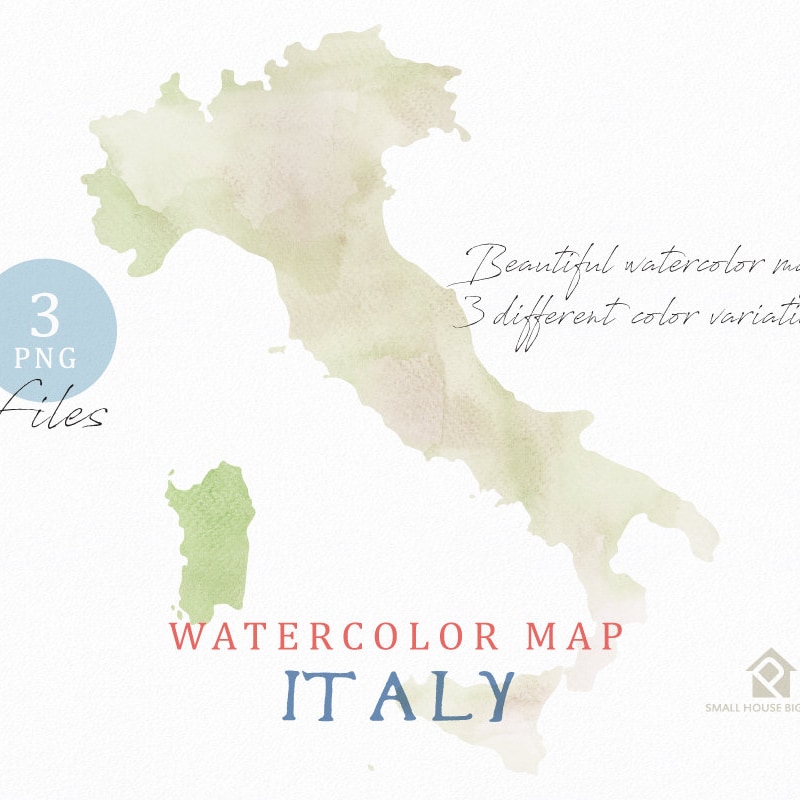 Italy Map - Etsy