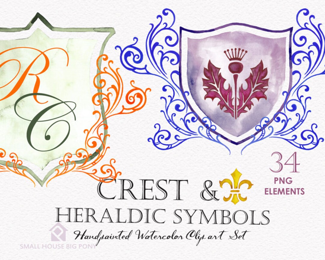 Digital Clipart- Crest Clipart,shield Clip Art, Clipart, Wedding ...
